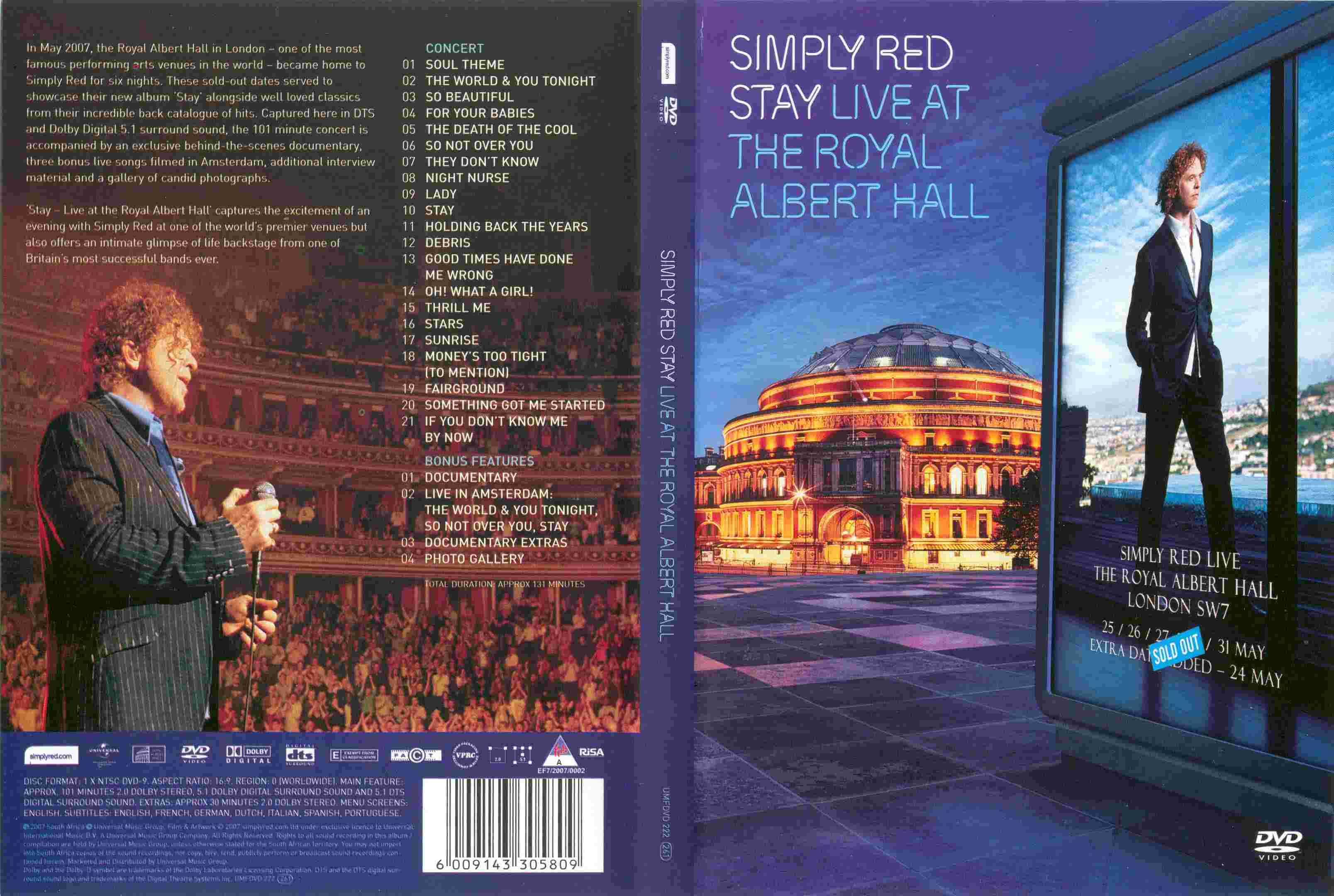 Simply Red Live At The Royal Albert Hall : Front | DVD Covers | Cover ...